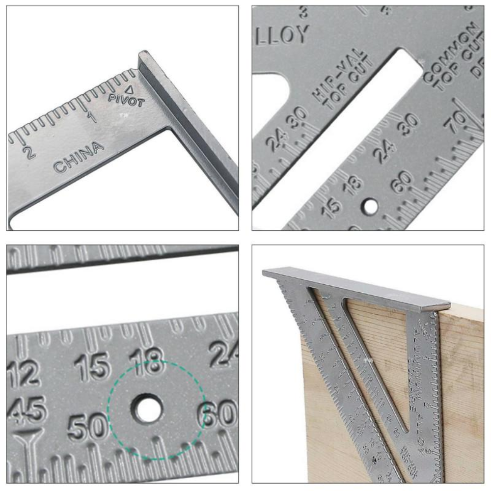 7 Inch Square Triangle Ruler Aluminum Alloy Measuring Ruler Speed ...