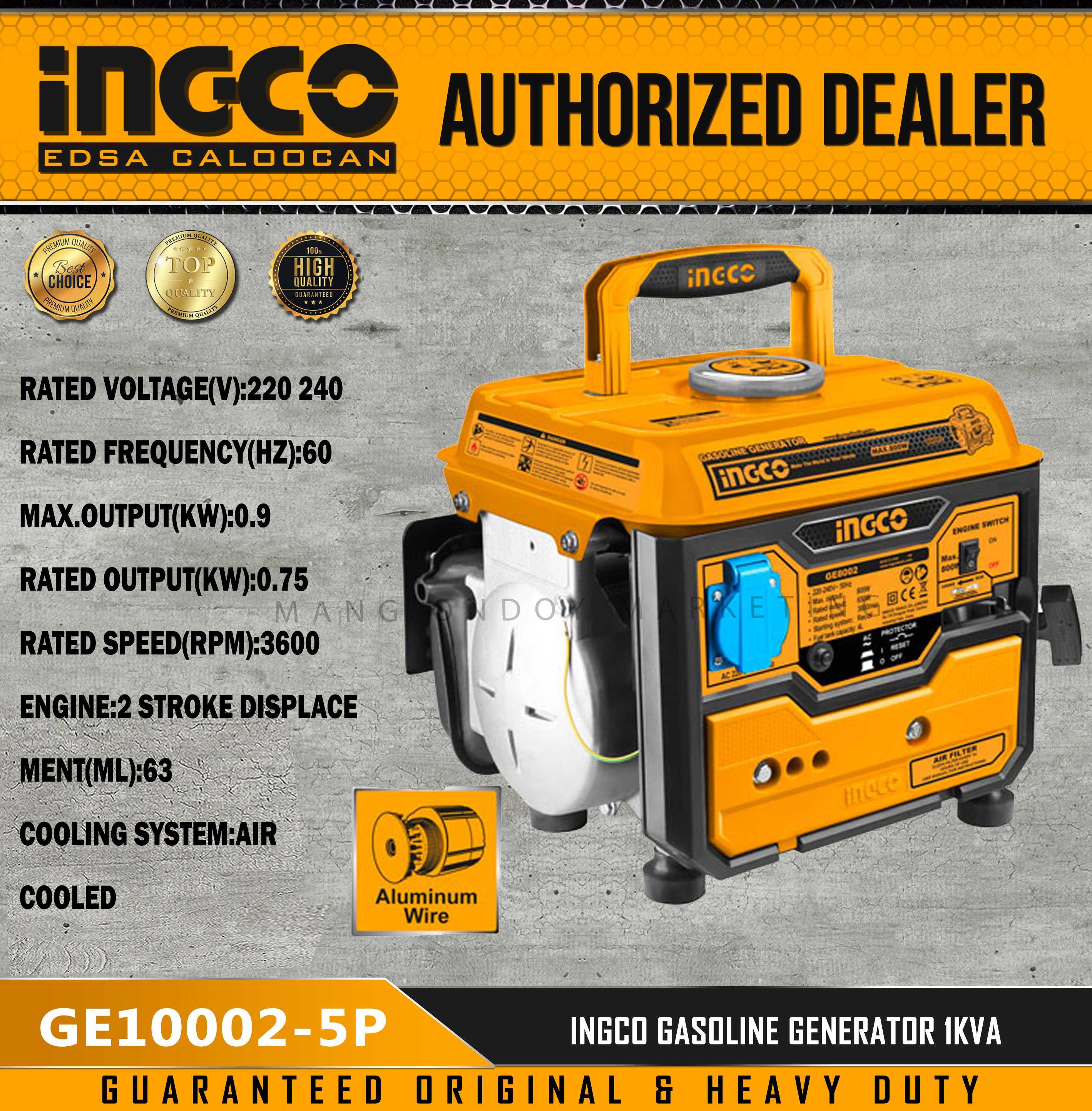 INGCO GASOLINE GENERATOR 1KVA "(GE10002-5P) | Lazada PH