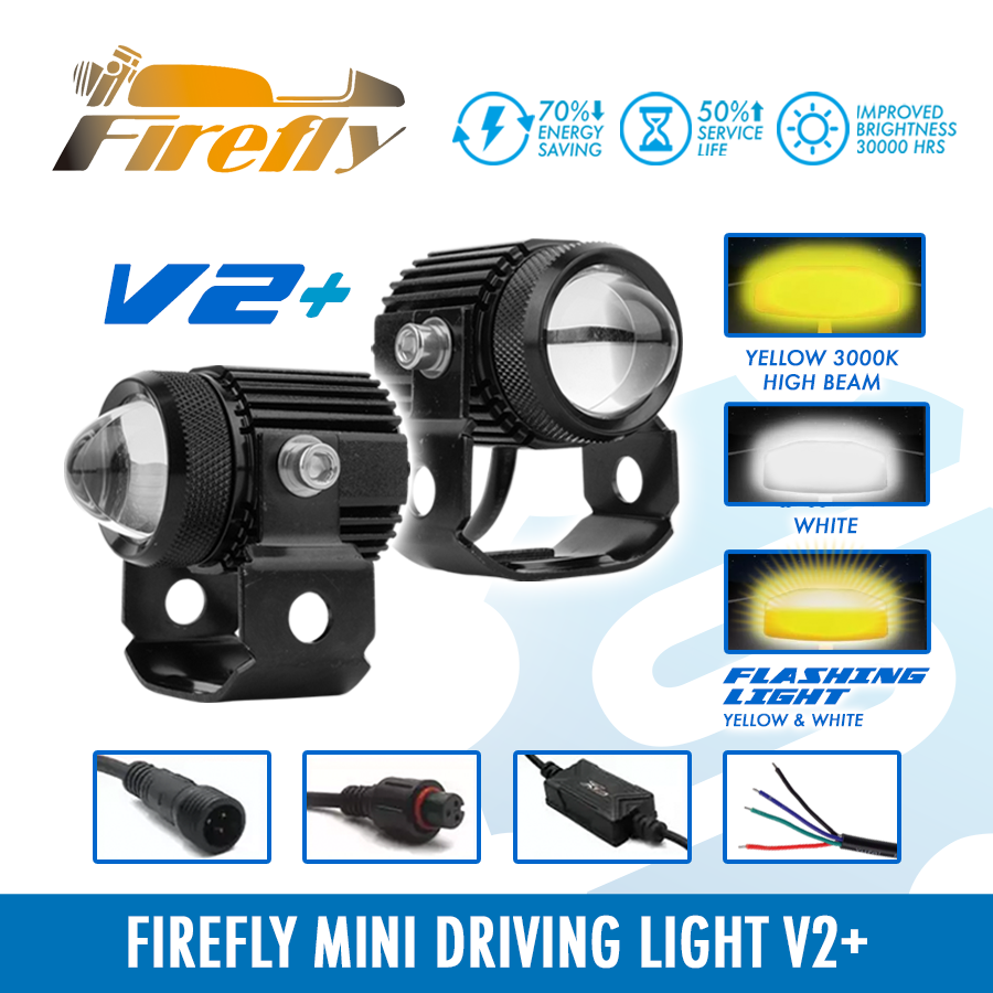 Surfy Motorcycle Mini Driving Light V2+ with Flashing Light Firefly ...
