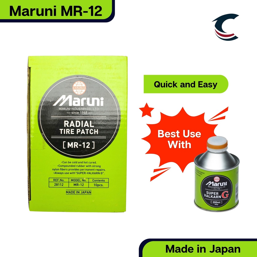 Maruni Vulcanizing Tire Patch Japan MR-12 (10 pcs / box) HB | Lazada PH