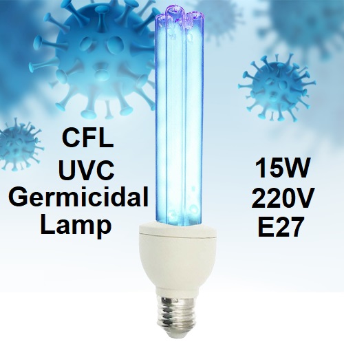 CFL UVC 15W 220V E27 Base UV Germicidal Lamp Kill Harmful Micro ...