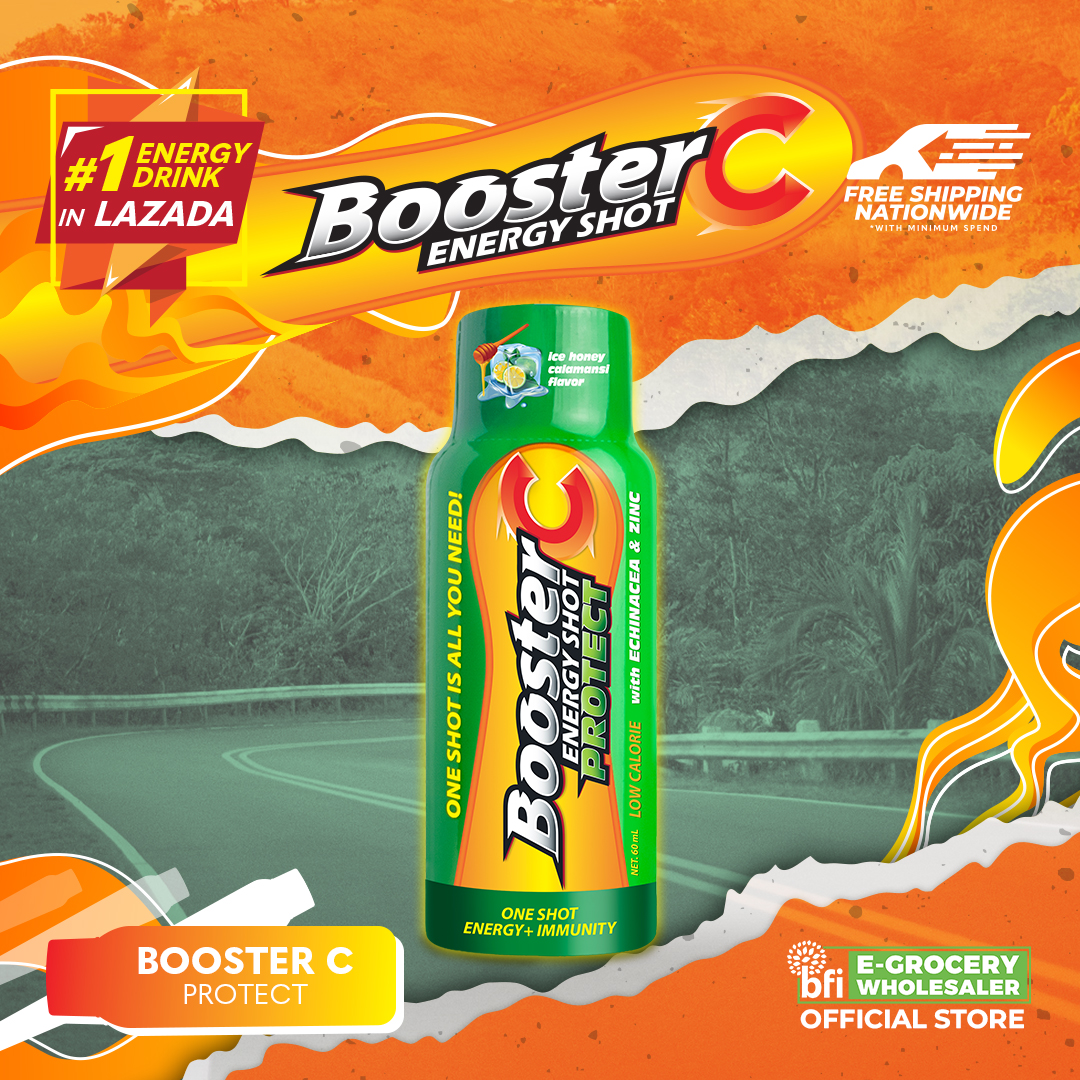 BFI Booster C Energy Shot Protect Immunity Booster with Vitamins Zinc ...