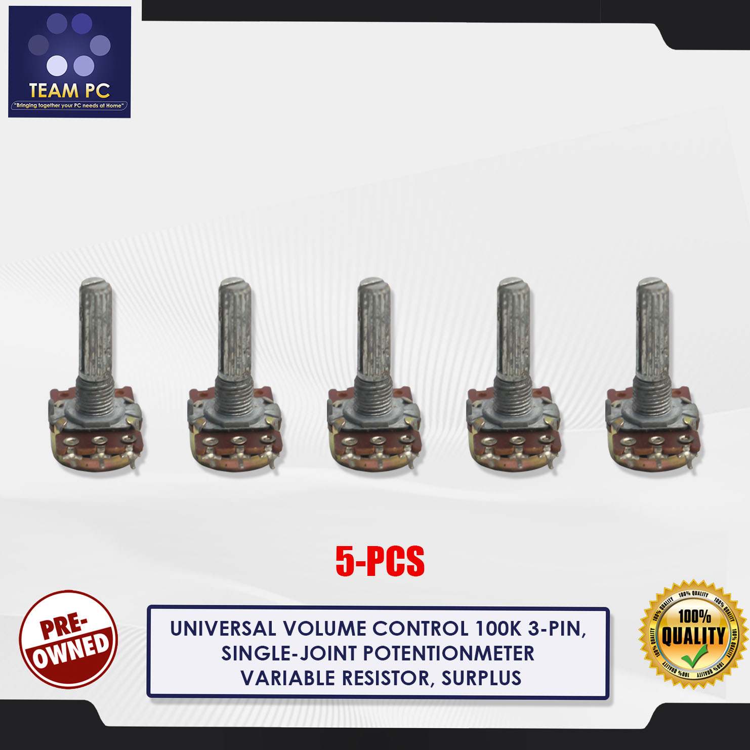 UNIVERSAL VOLUME CONTROL 100K 3-PIN, SINGLE-JOINT POTENTIONMETER ...