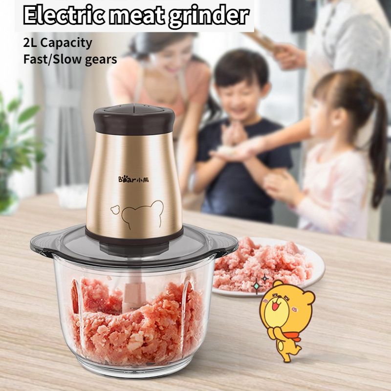 【Bear】Meat Grinder Electric 2L Stainless Steel Meat Grinder Food ...