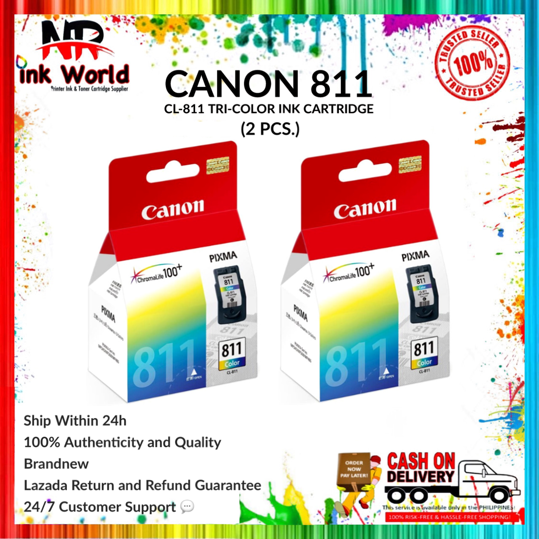 Canon Pixma 811 CL-811 Tricolor Original Ink Cartridge (2 PCS.) | Lazada PH