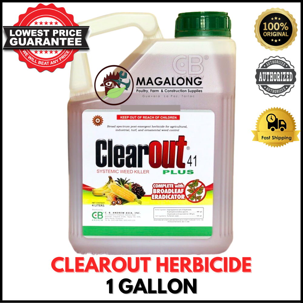 CLEAROUT 41 PLUS SYSTEMIC WEED KILLER - HERBICIDE - SAME AS DEMOLITION X - CB ANDREW - 1 GALLON ...
