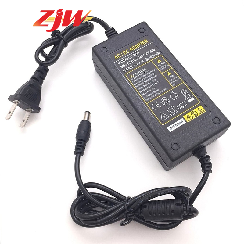 ZJW DC12V Adapt 3A / 5A CCTV Power Supply Adapter 12V Power Adaptor ...