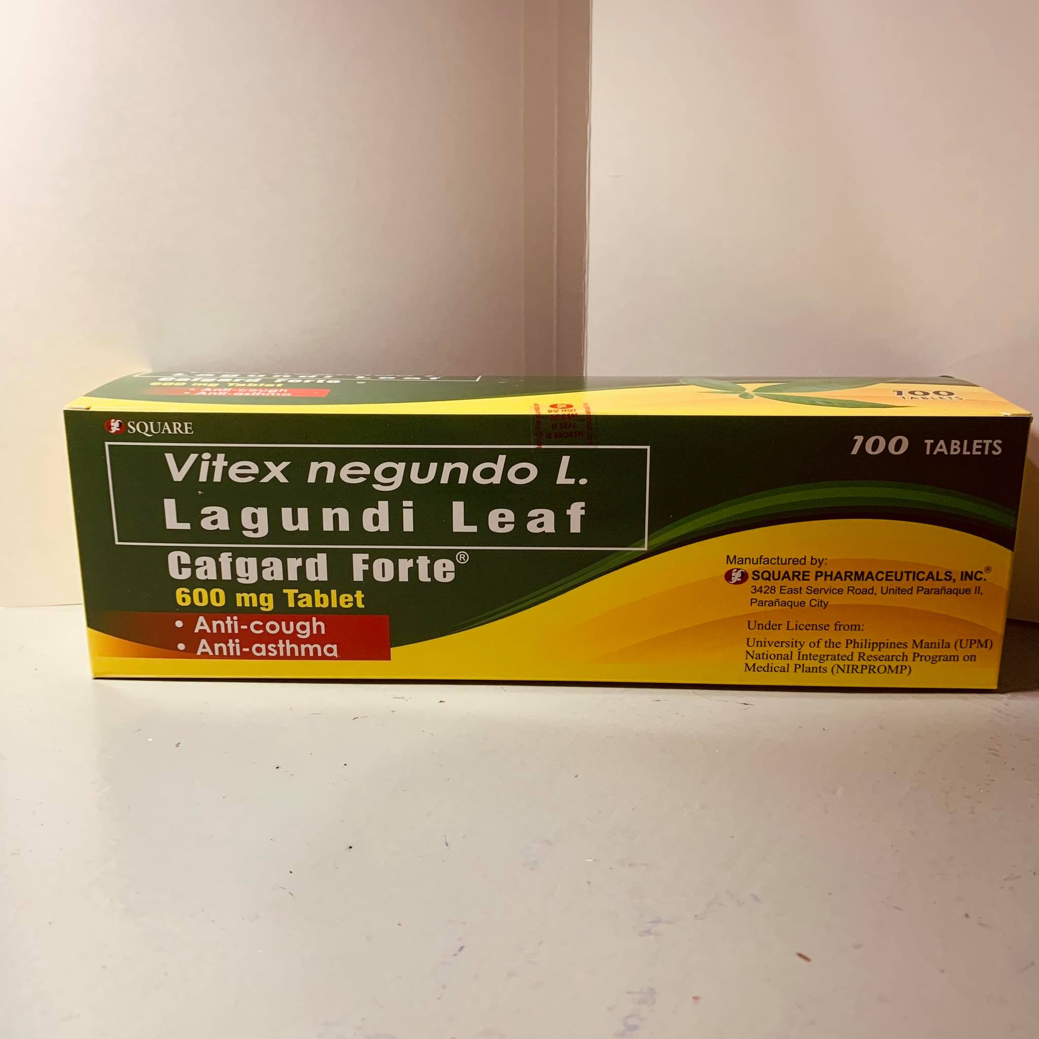 Cafgard Forte Lagundi Leaf Tablet 600 mg Anti - cough Anti - Asthma 100 ...