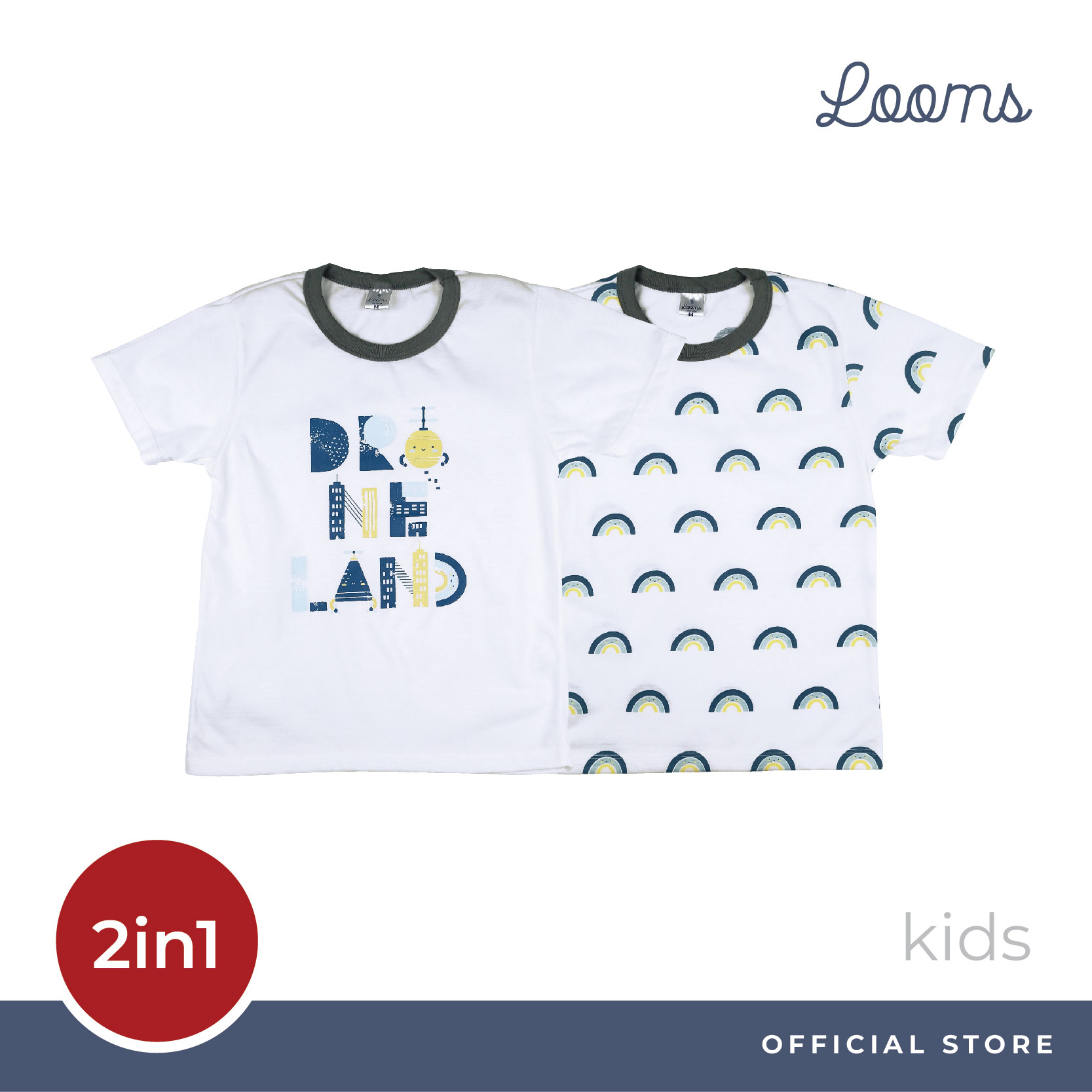 Looms Kids 4-8 YRS 2 in 1 Boys T-Shirt (2 pcs. pack) - Bots Collection ...