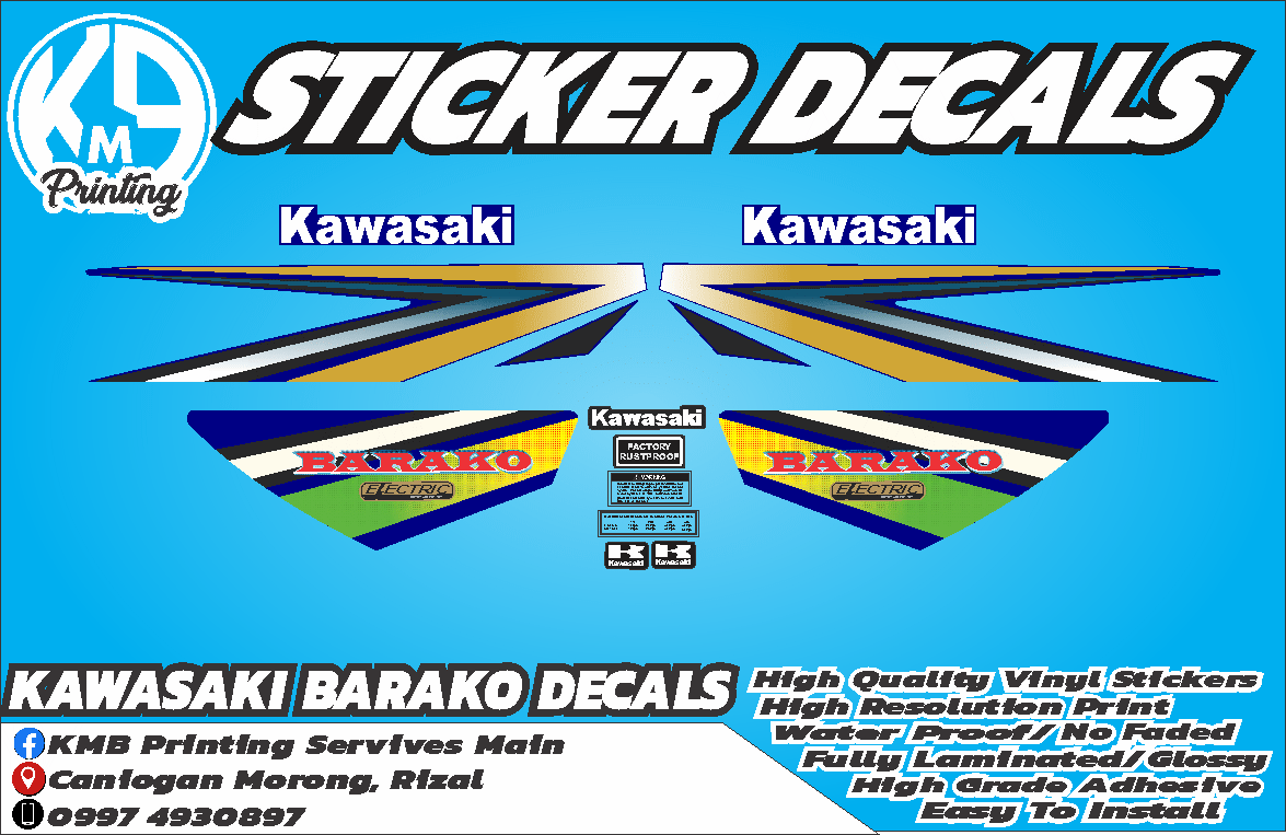 Kawasaki Barako 1 Old Sticker Decals | Lazada PH