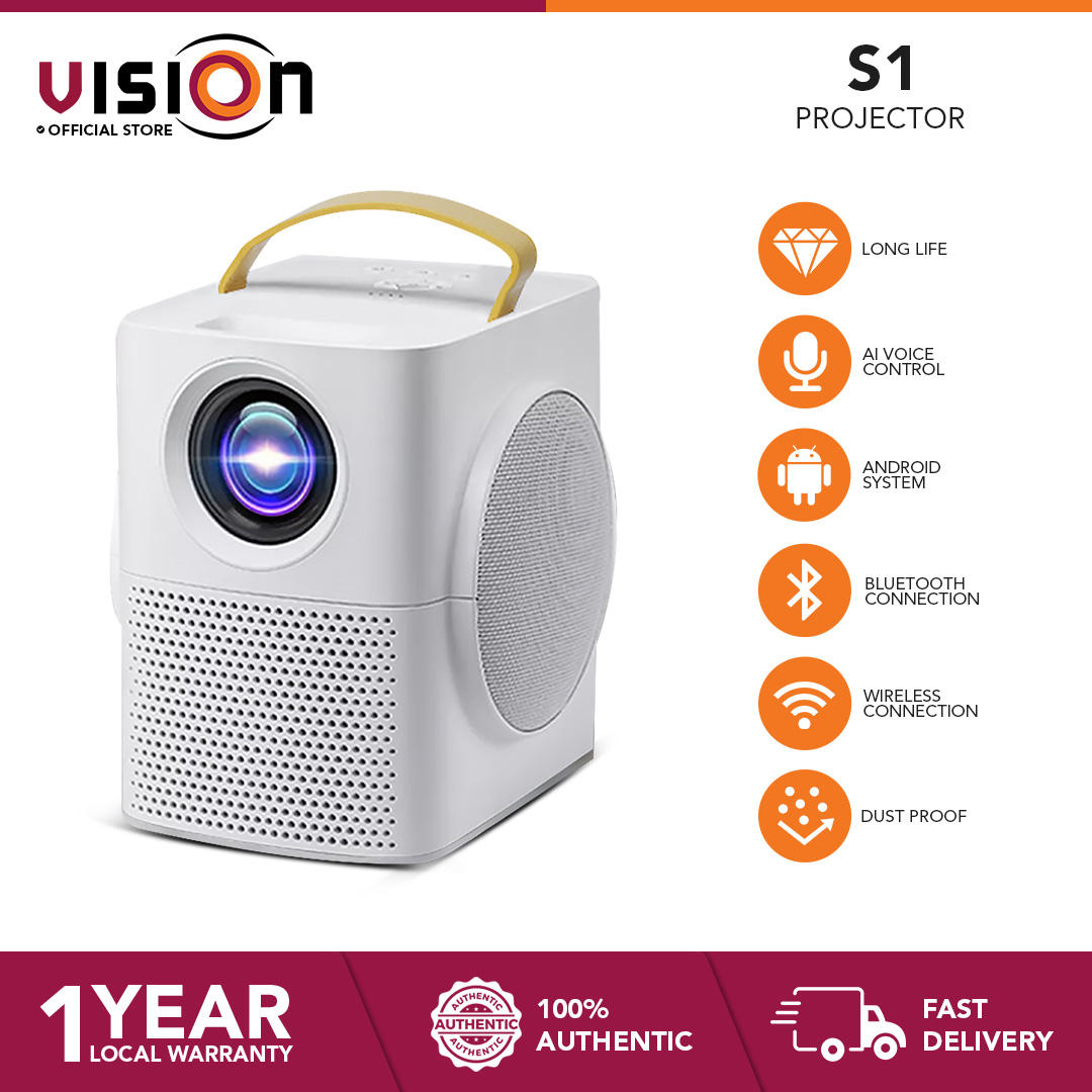 VISION S1 1920*1080 Android Smart Edition Projector | Lazada PH