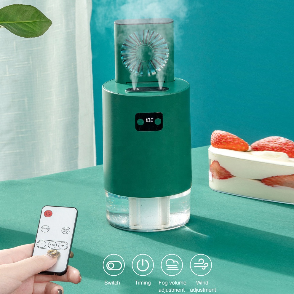 KK1 Mini USB Air Humidifier with Strong Fan Dual Mist Purifier for Home ...