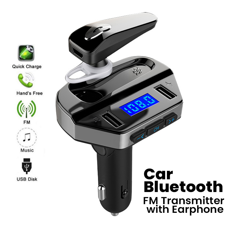 Car Transmitter V6 Bluetooth Headset FM Transmitter Car Radio ...