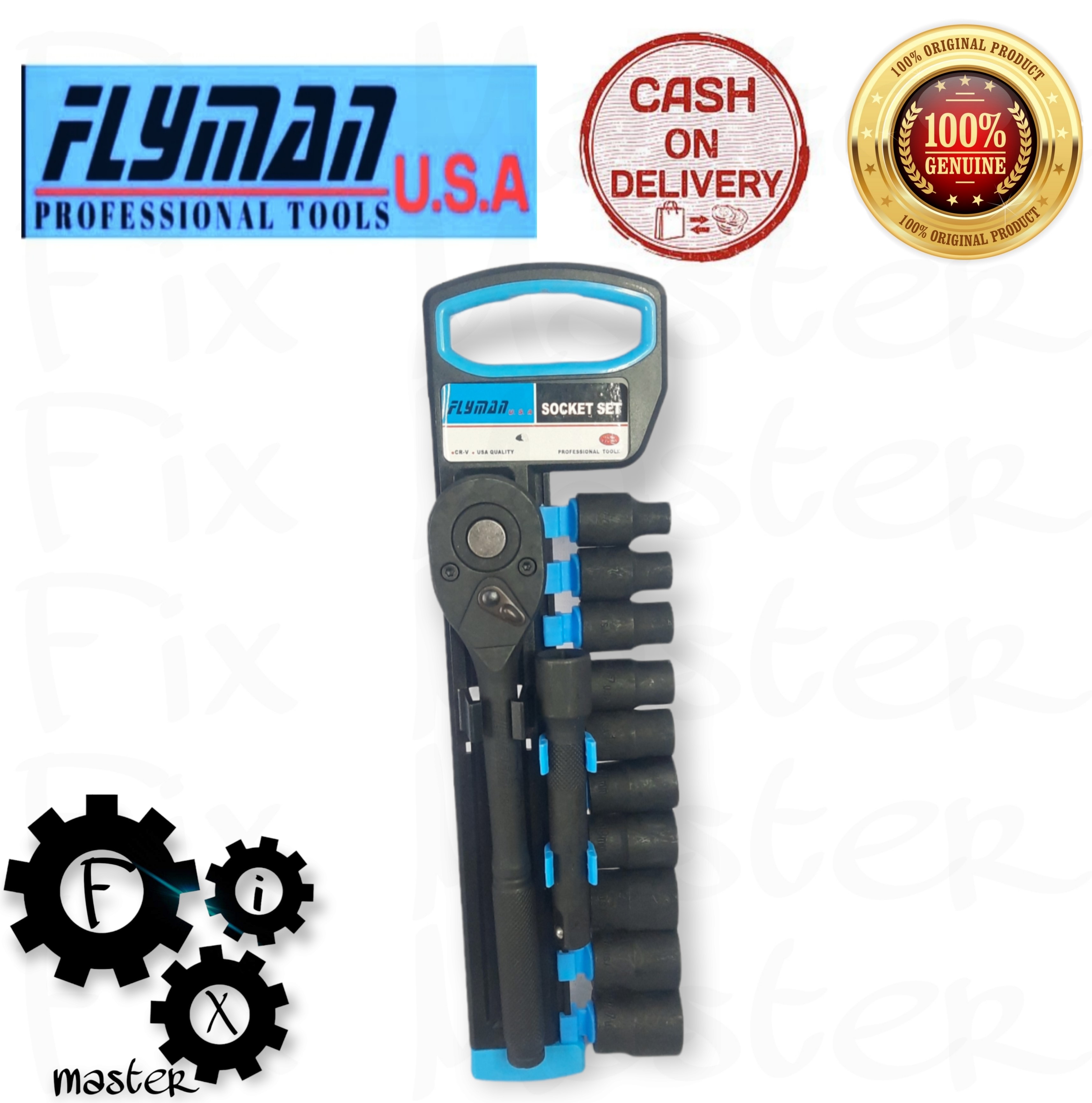 FIX MASTER Flyman USA Heavy-Duty 12 Pcs. 1/2 Drive Socket Set | Lazada PH