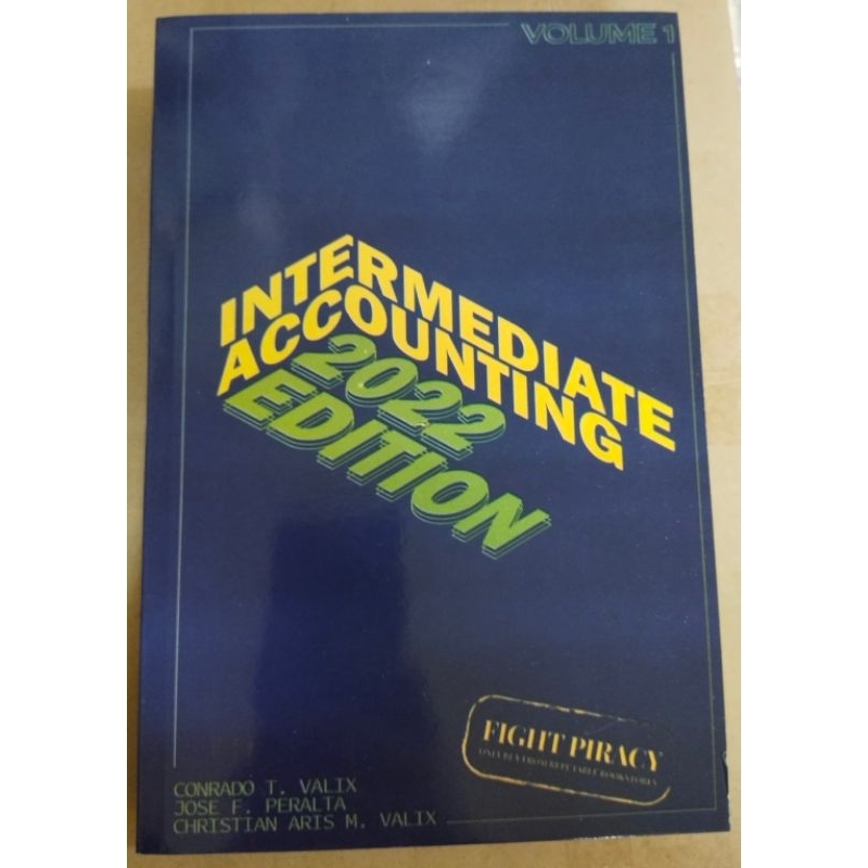 Immediate delivery INTERMEDIATE ACCOUNTING vol.1 2022 ed,by Valix ...