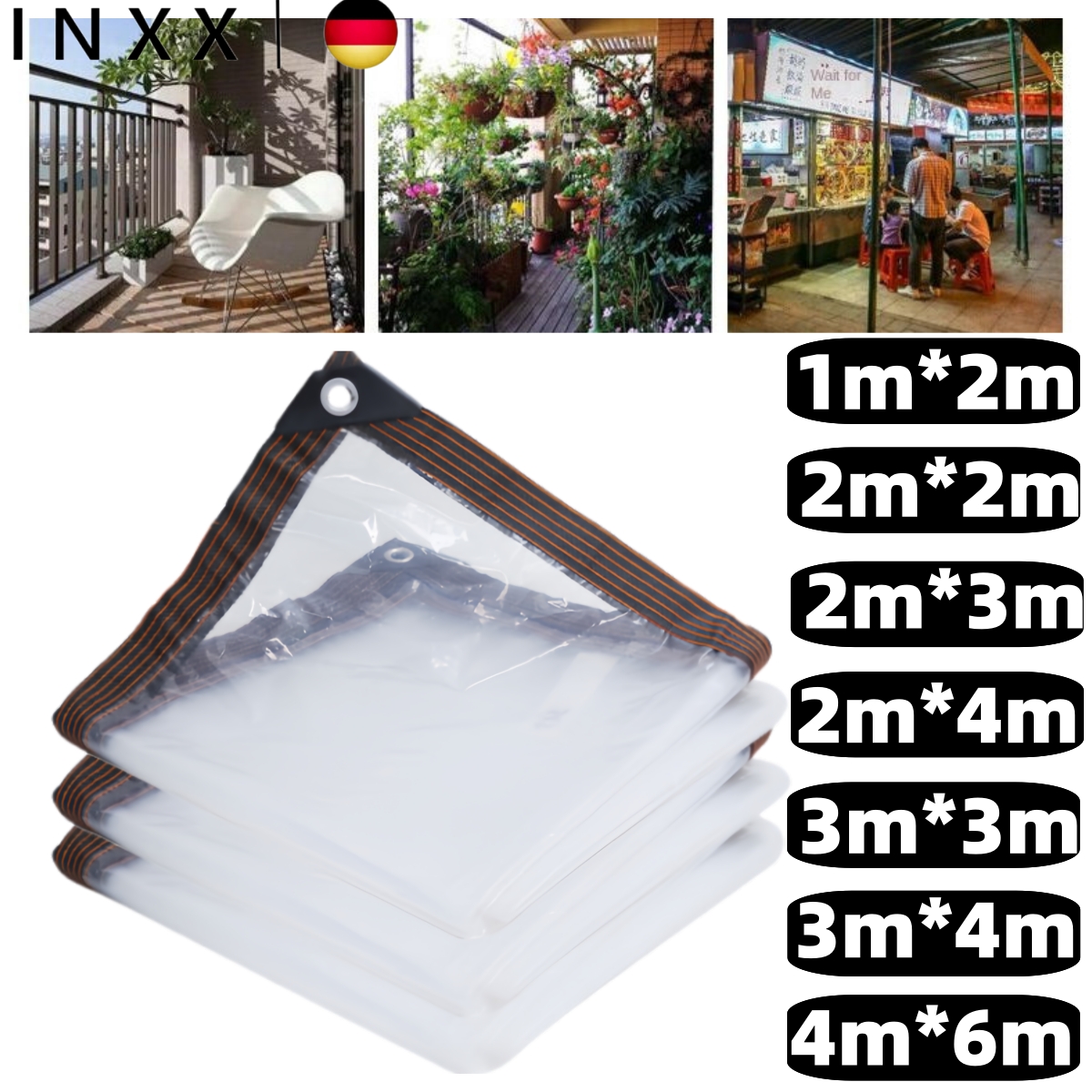 INXX Trapal Transparent PVC Plastic Tarpaulin with Eyelet transparent ...