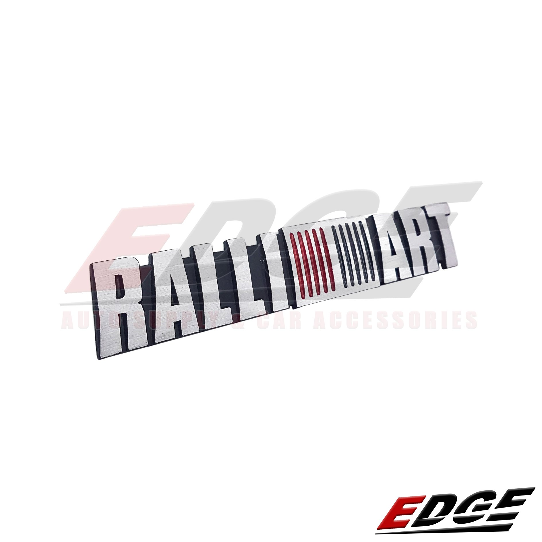 Emblem - RALLIART - Aluminum - 3x16.8cm // mitsubishi adhesive ready ...