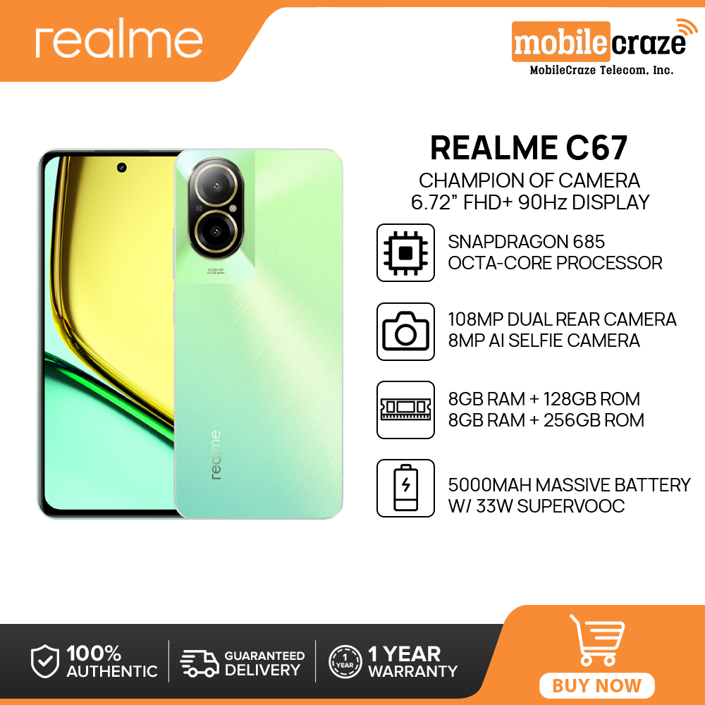Realme C67 Smartphone | 8GB+128GB/8GB+256GB | Snapdragon 685 | 6.72” FHD+ 90Hz Display | 108MP ...