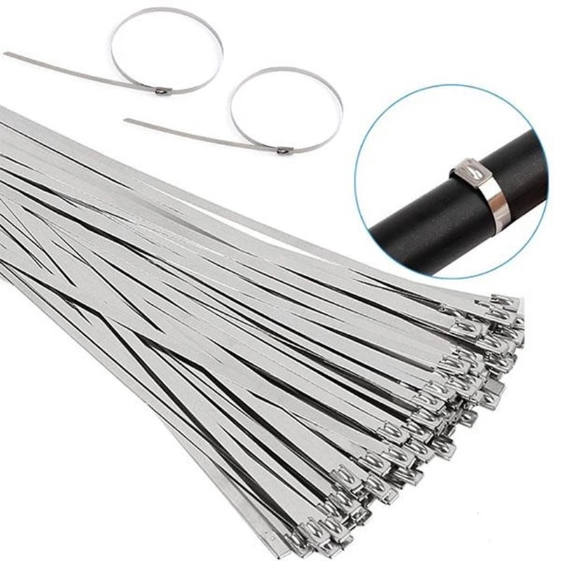 Rainbowtown Multi-Purpose Locking Cable Metal Zip Ties Stainless Steel ...