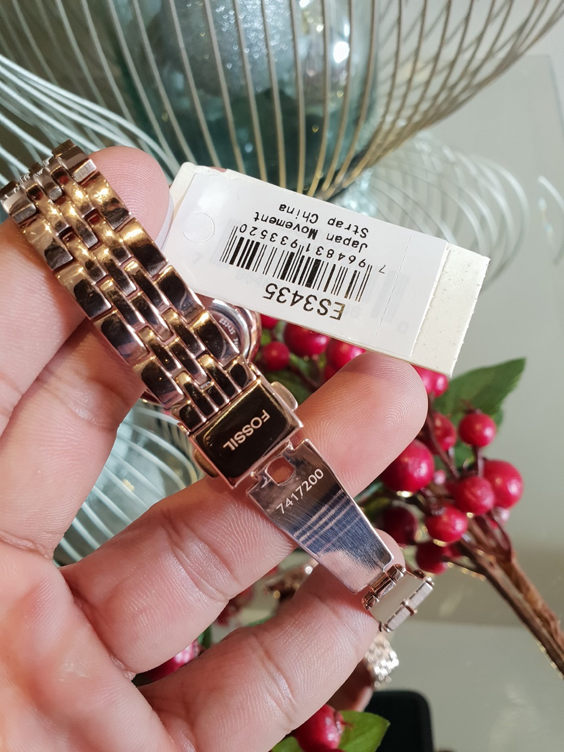 FOSSIL Jacqueline Three-Hand Rose Gold-Tone Stainless Steel Watch ...