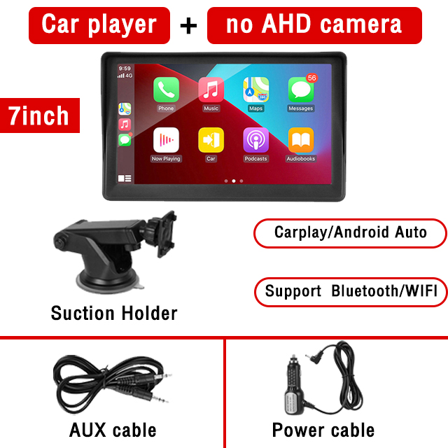 7inch Wireless Carplay Android Auto Portable Universal Plug and Use ...