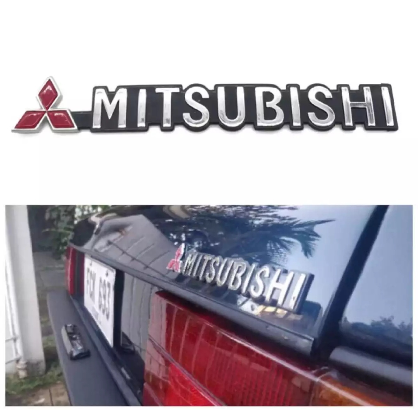 Mitsubishi Stick-On Emblem Decal Badge Sticker （Black）T-16 | Lazada PH