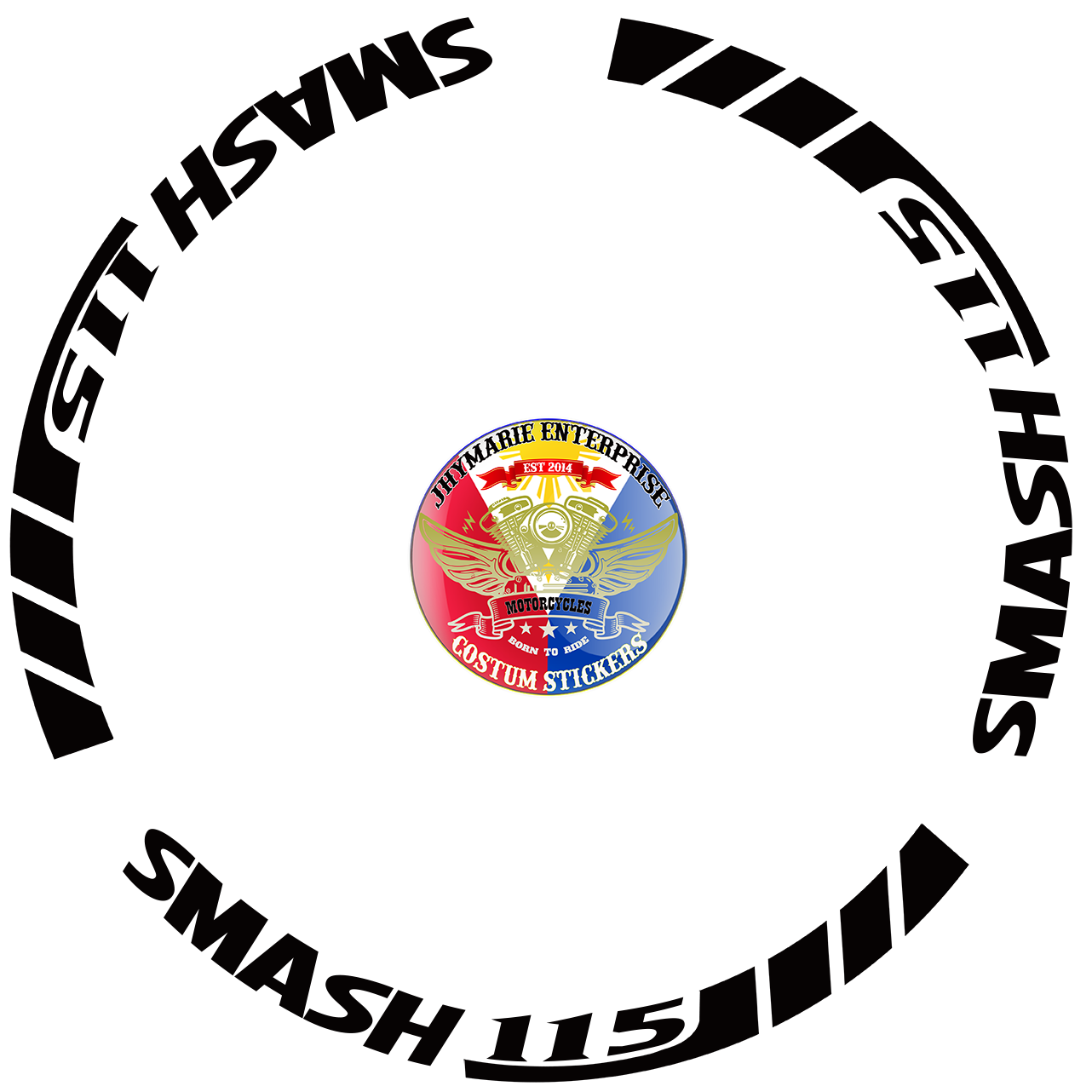 SUZUKI SMASH 115 MAGS STICKER set for wheels front and rear both sides ...