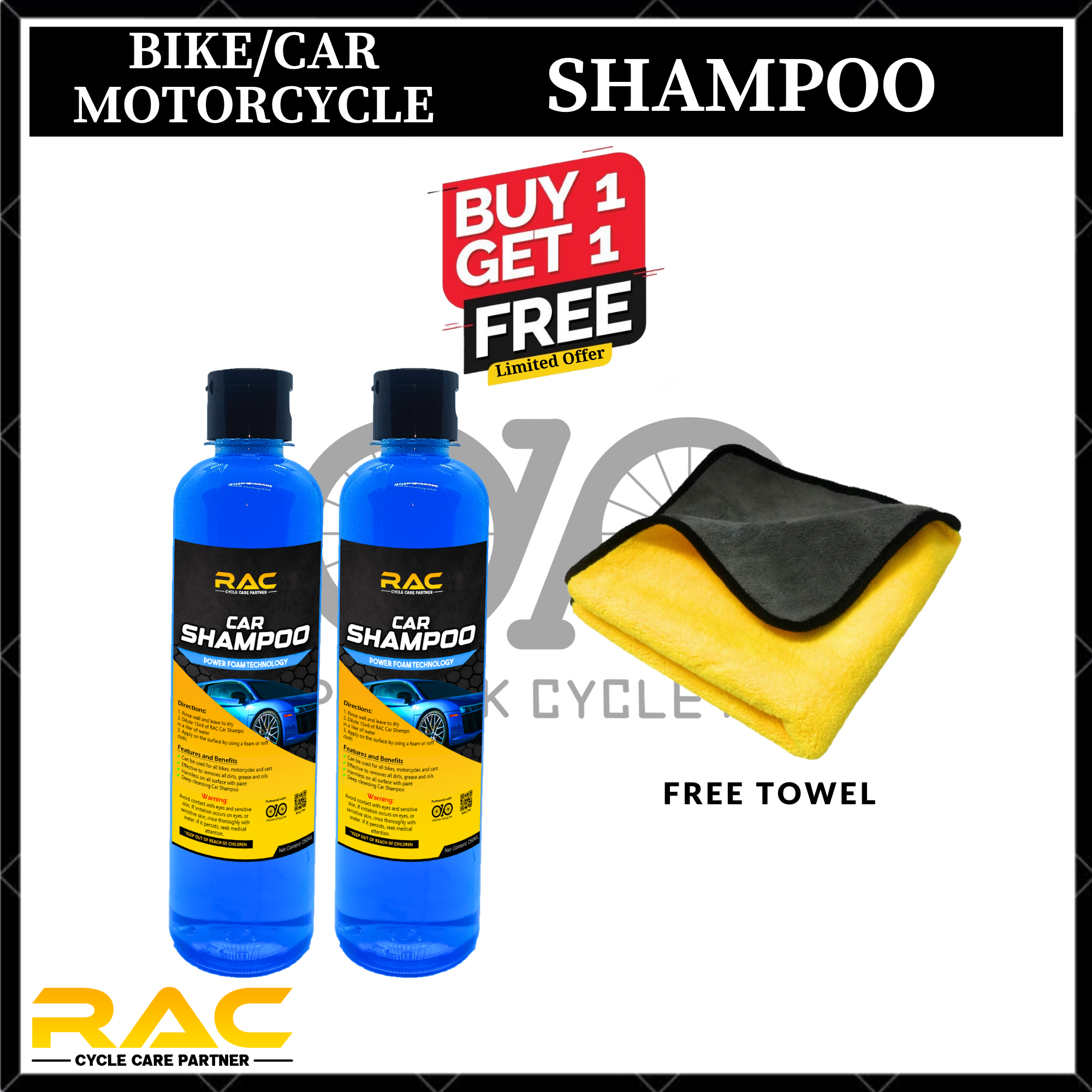 RAC All-Puspose Degreaser, Shampoo, Magic Gatas, Tire Black | Lazada PH