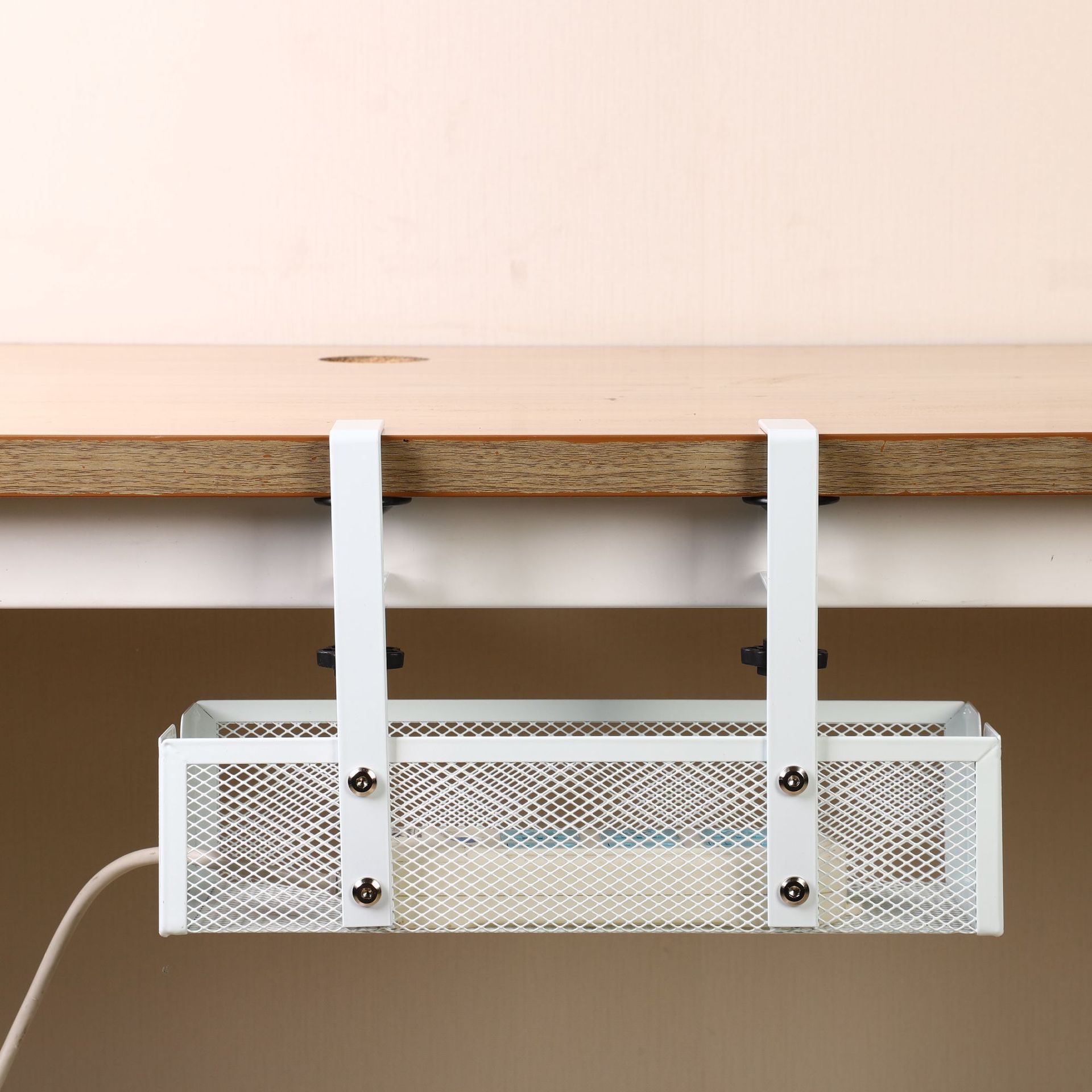 Wire Organizer Under Table Storage Rack Cable Management Tray Desk ...