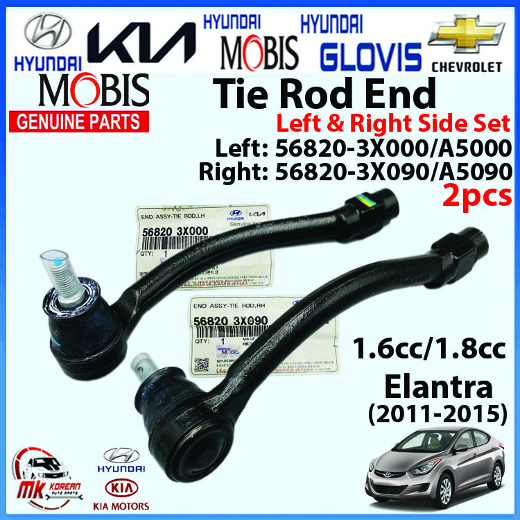 [GENUINE] Tie Rod End. Left & Right Side. Set 2 pcs. for Elantra(2011 ...