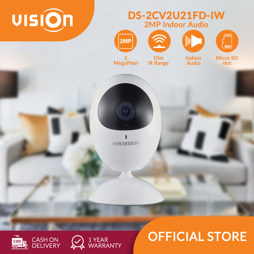 DS-2CV2U21FD-IW 2MP Indoor Audio Fixed Network Cube Network Camera 2 ...
