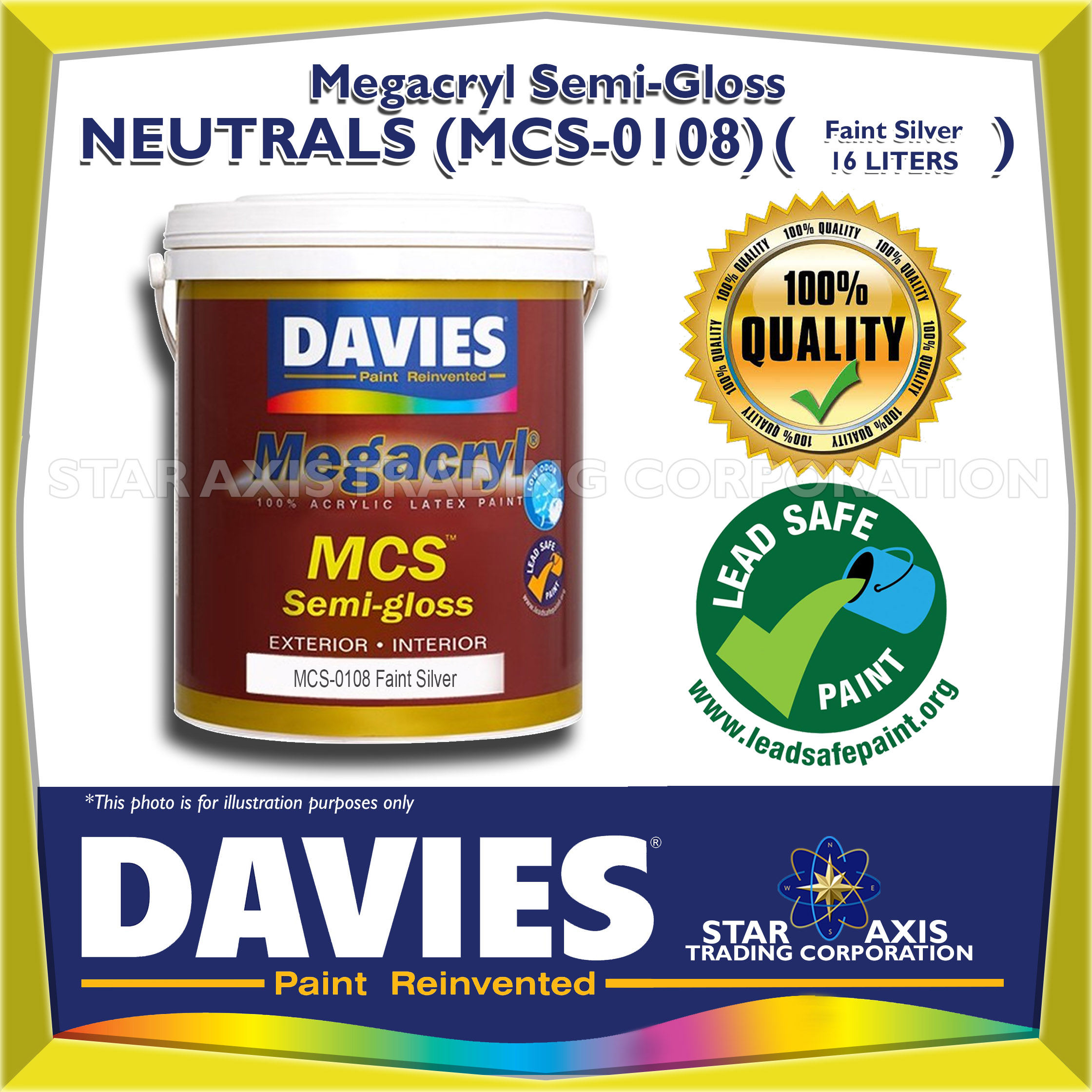 Davies Megacryl Semi-Gloss MCS-0108 Faint Silver 16 Liters | Lazada PH