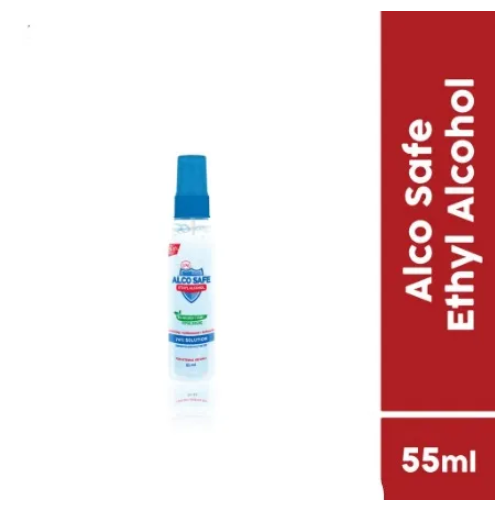 Ethyl Alcohol 55ml Spray Bottle Alcosafe 70% solution- disinfectant ...