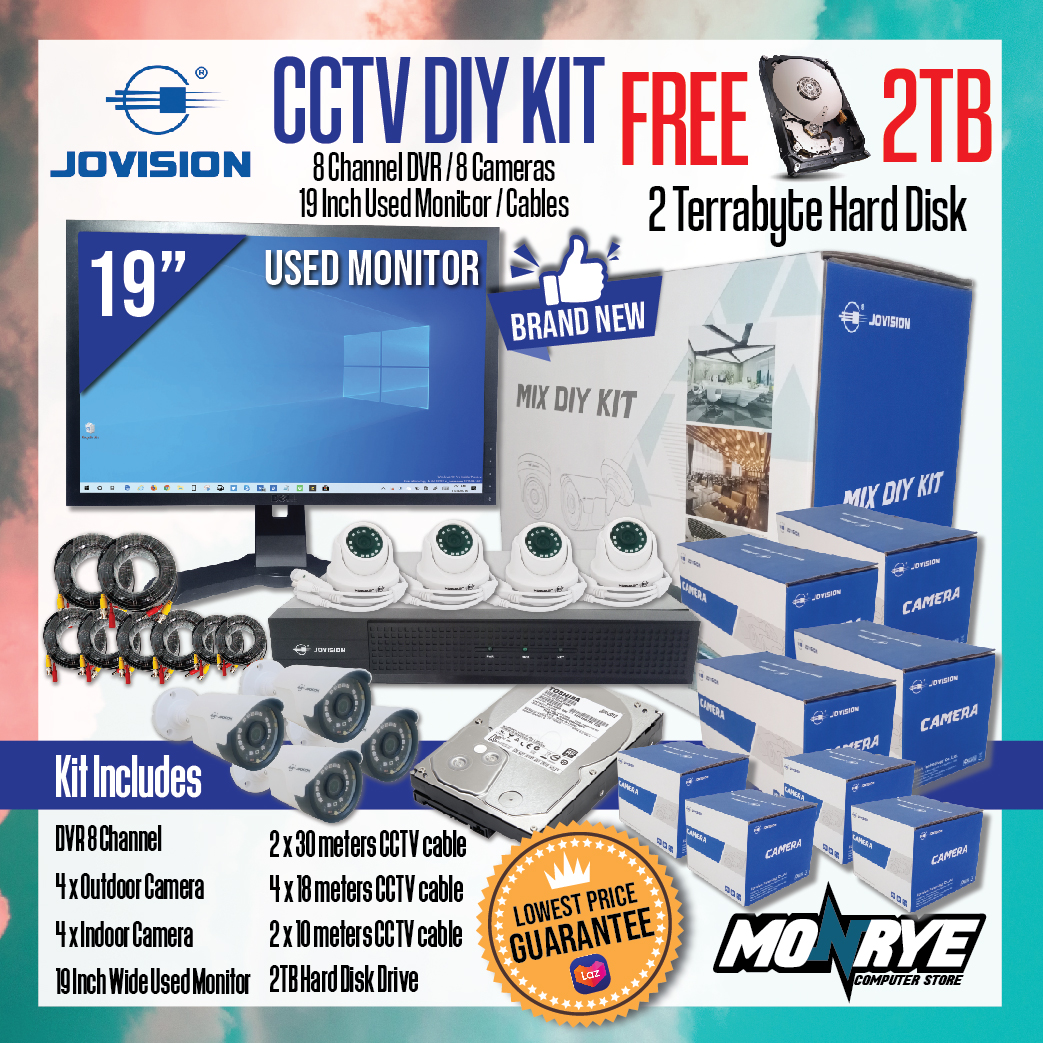 CCTV DIY KIT JOVISION Complete Set / BRAND NEW DVR 8 Channel / FREE 2 ...