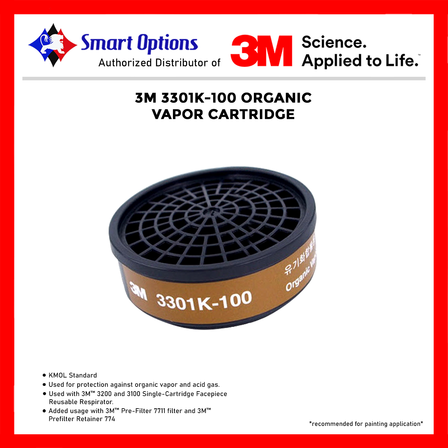 3M 3301K 100 ORGANIC VAPOR CARTRIDGE | Lazada PH