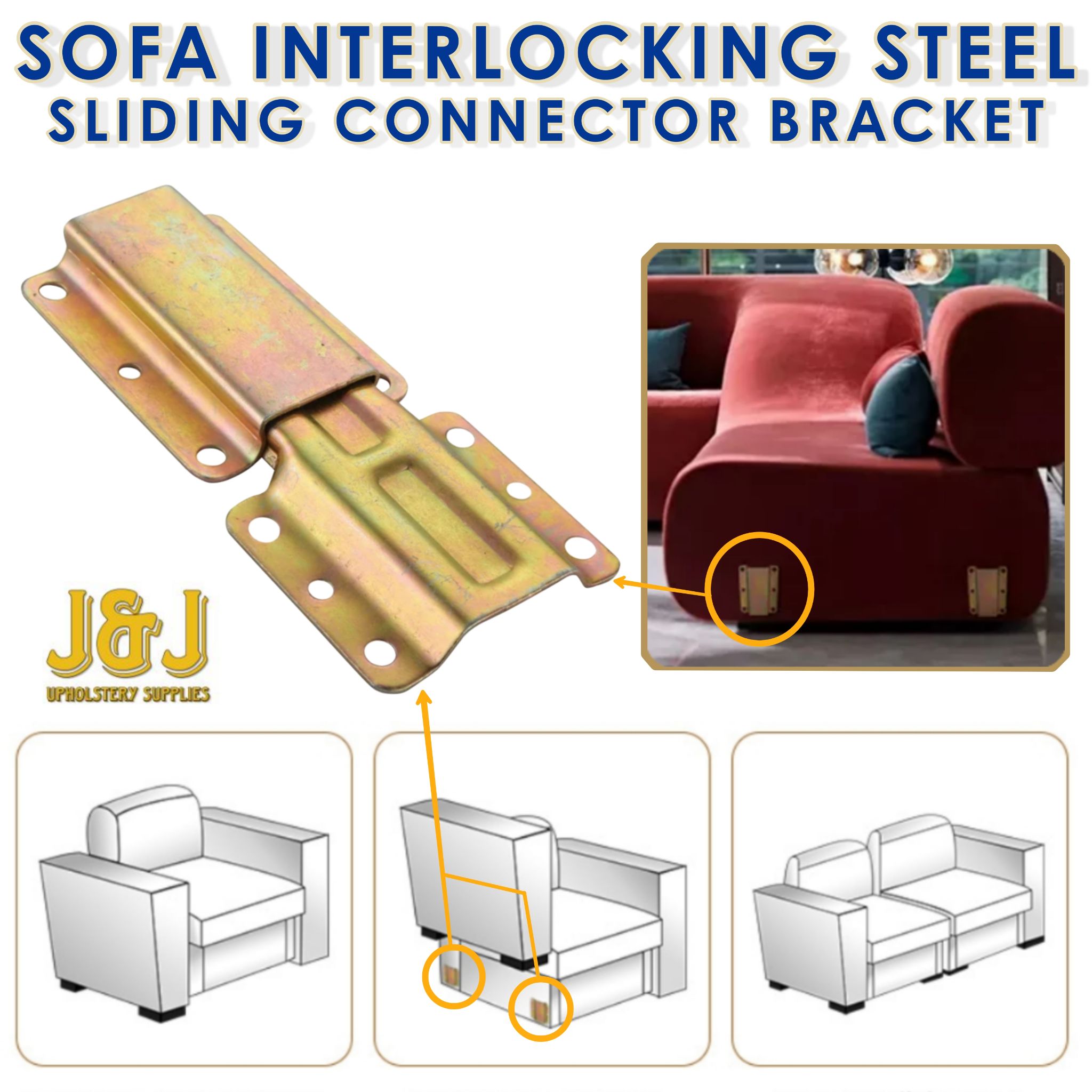 Sofa Interlocking Steel Sofa Sliding Connector Bracket, Buckle for Sofa ...