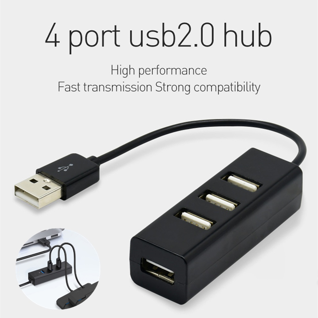 USB Plug-in 4-port HUB Converter High Speed USB Splitter Adapter ...