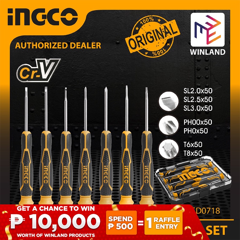 INGCO Precision Screwdriver 7pcs Screw Driver / SET HKSD0718 *WINLAND ...