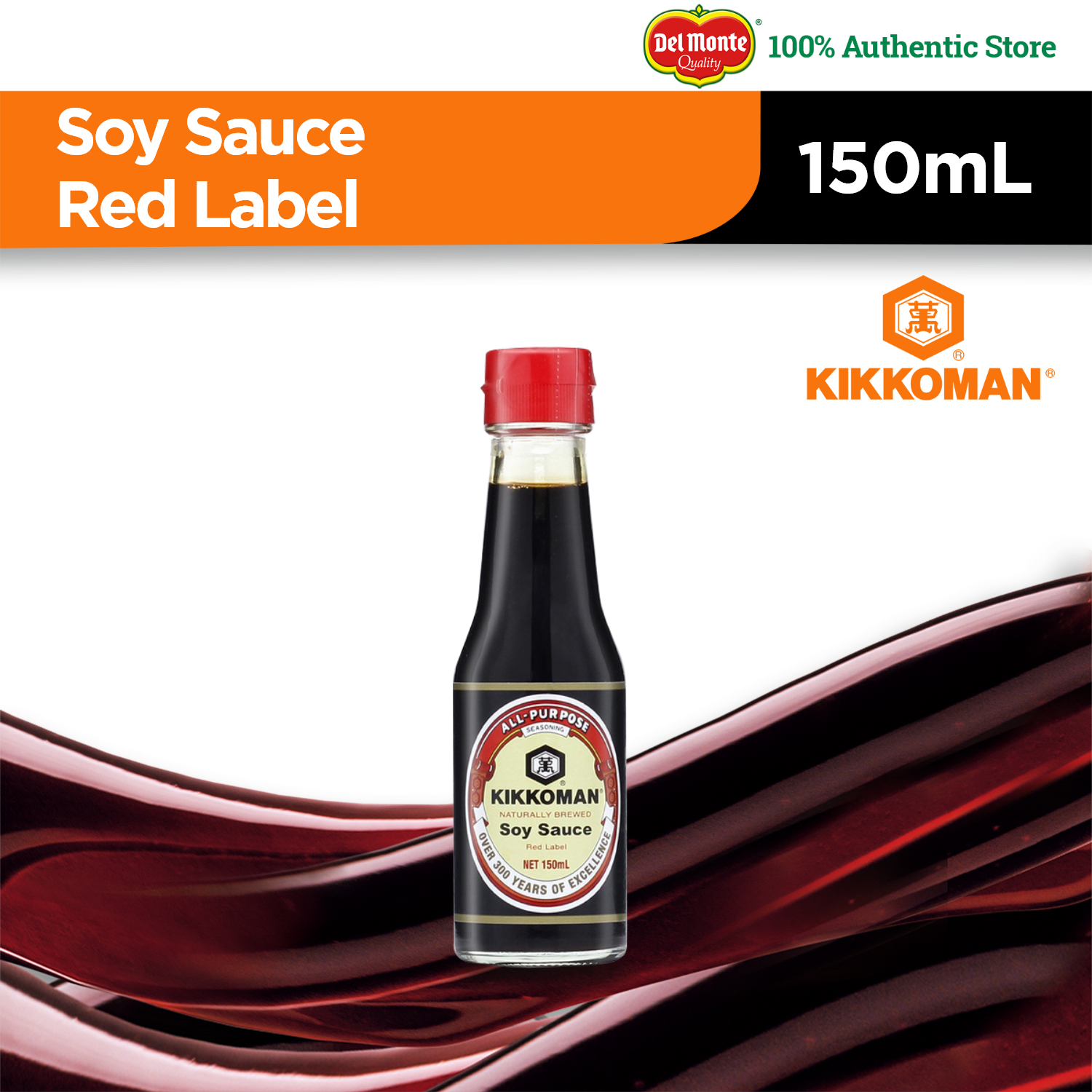 KIKKOMAN Standard Grade Soy Sauce Red Label Naturally Brewed - 150ml ...