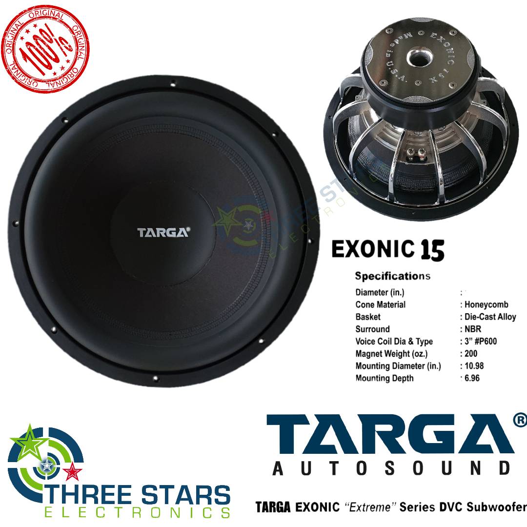 Targa Limited Edition Exonic Extreme Series DVC 15 inch Subwoofer 2000 ...
