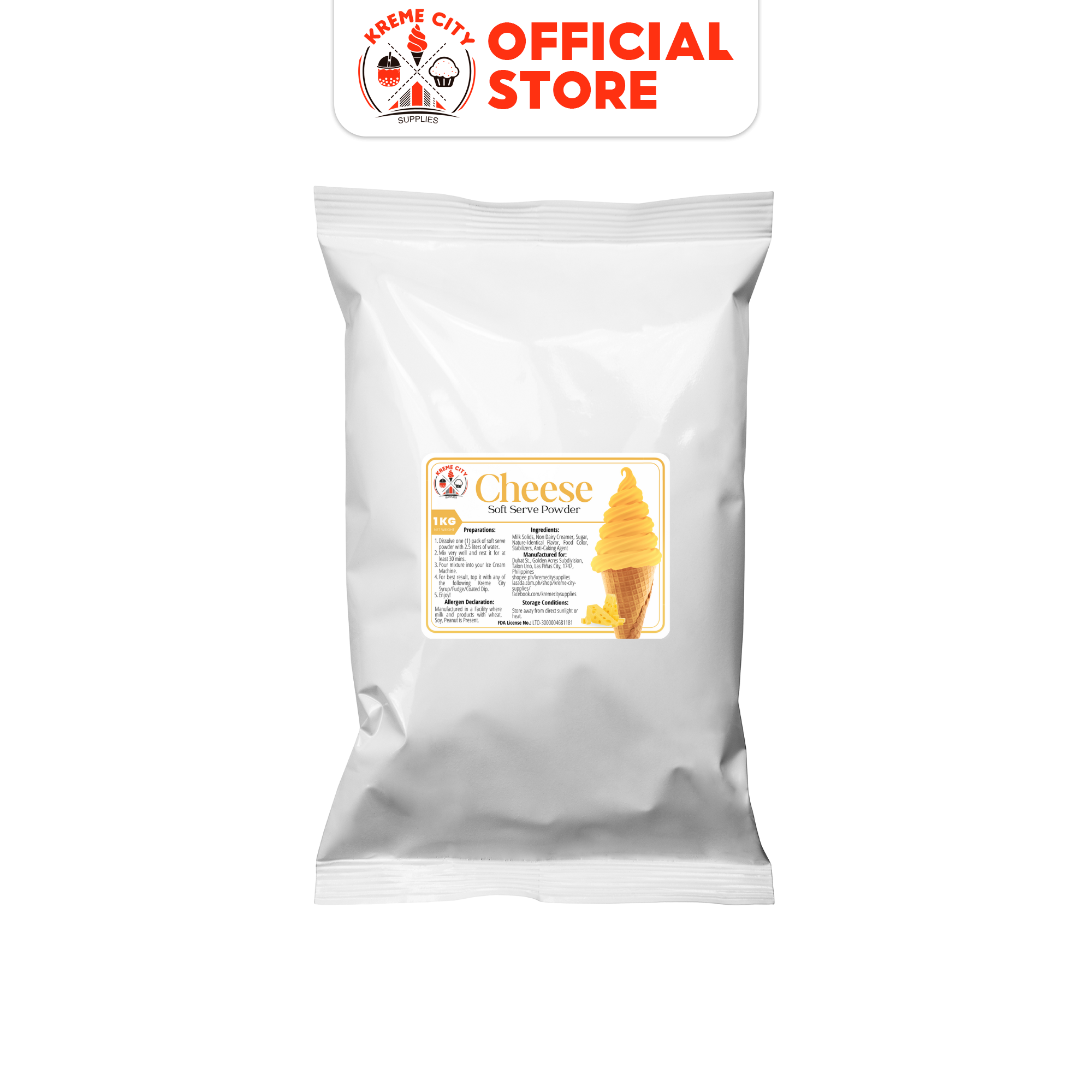 Kreme City Cheese Soft Serve Ice Cream Powder Premix 1kg | Lazada PH