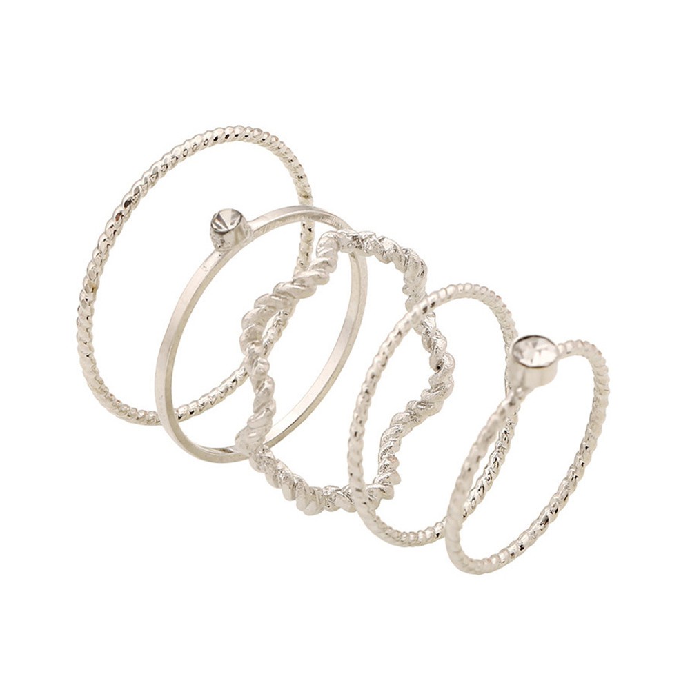 5PCSSet Round Wave Shape Fashion Jewelry Knuckle Rings Set FH | Lazada PH