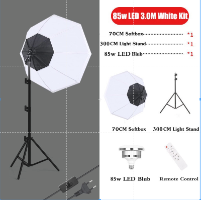 Dimmable LED Light White Softbox Kit Photo Studio Photography Lighting ...