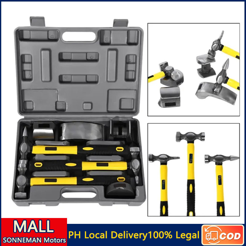 【Ready Stock】7Pcs/set Hammer & Dolly Auto Body Dent Repair Kit Car Body ...