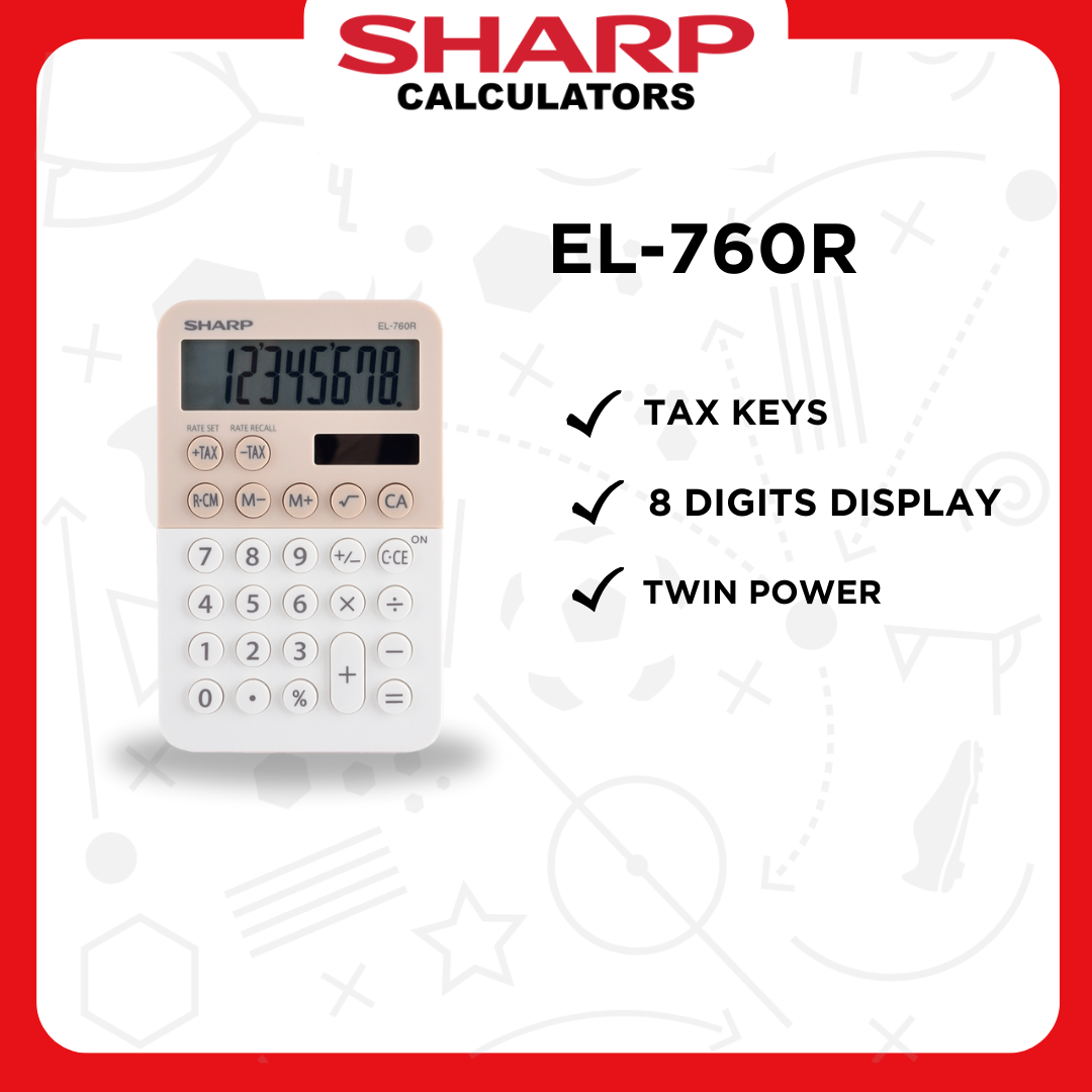 Solar And Battery Calculator Sharp EL-760RBBL Desktop Calculator - 3 ...