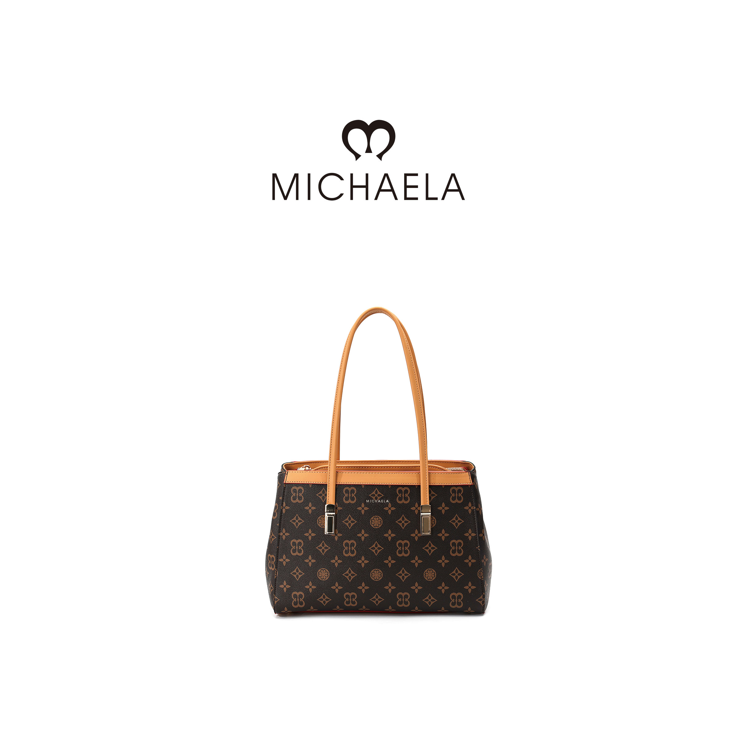 MICHAELA Vintage Old-Fashion Print Tote Bag for Women Grainy Leather ...