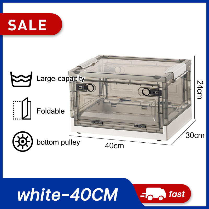 JMS storage organizer box cabinet clothes organizer Folding Transparent ...