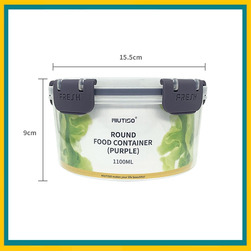 Miutiso ROUND FOOD CONTAINER 610ML 1100ML 1850ML | Lazada PH
