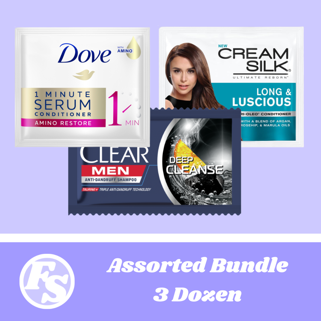 Dove, Cream Silk, and Clear Shampoo & Conditioner Sachets (3 Dozen ...