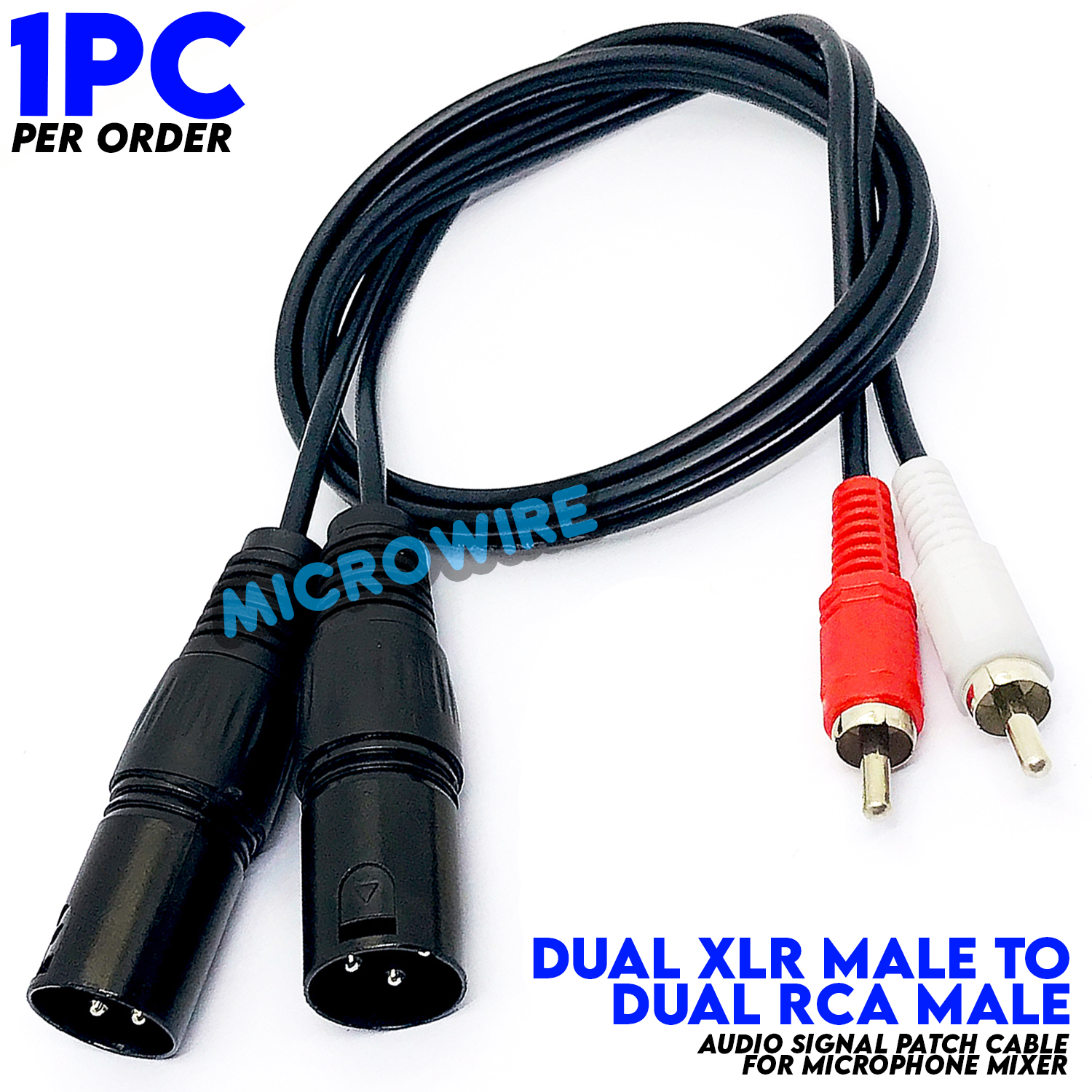 Dual RCA Male To XLR Female Cable 2 XLR To 2 RCA Plug Adapter Hifi ...